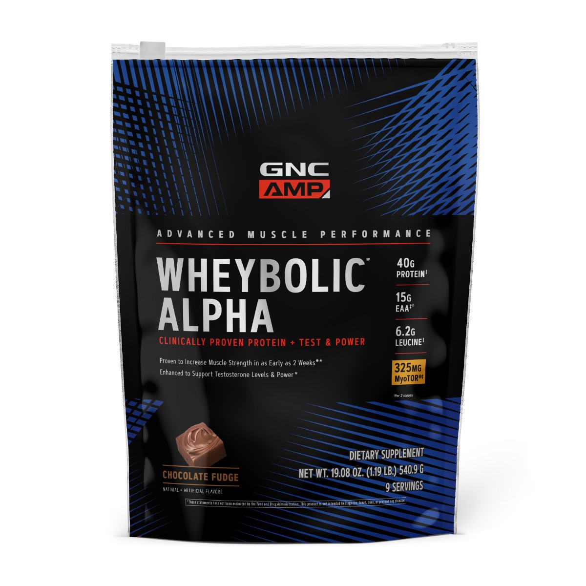 GNC AMP Wheybolic™ Alpha, Whey Protein with Chocolate Flavor, 540.9 ...