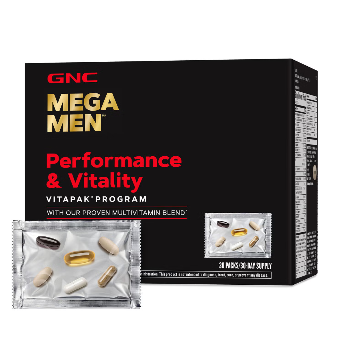 GNC Mega Men® Performance & Vitality Vitapak®, Multivitamin Complex for Men, Performance and ...
