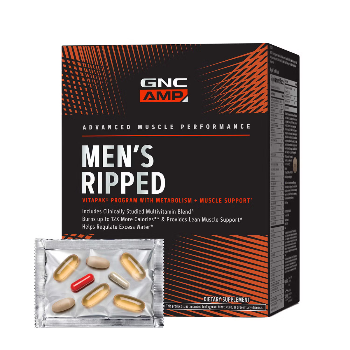 GNC AMP Men's Ripped Vitapak® Multivitamin Complex For Men, 30 Packets ...