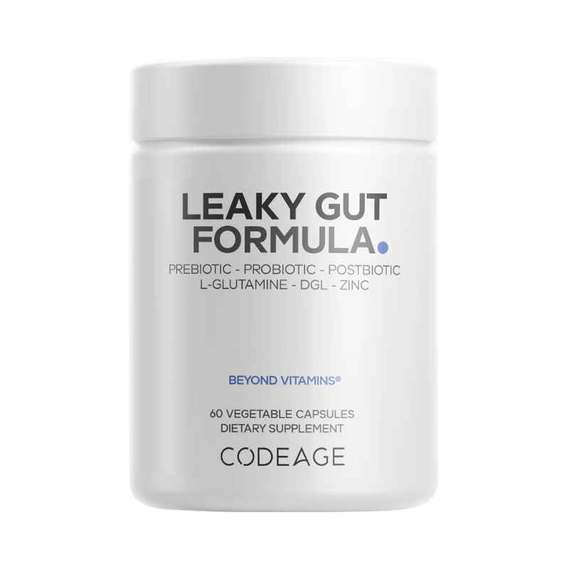 CodeAge Leaky Gut Supplement - L-Glutamine, Prebiotics, Probiotics, 60 ...