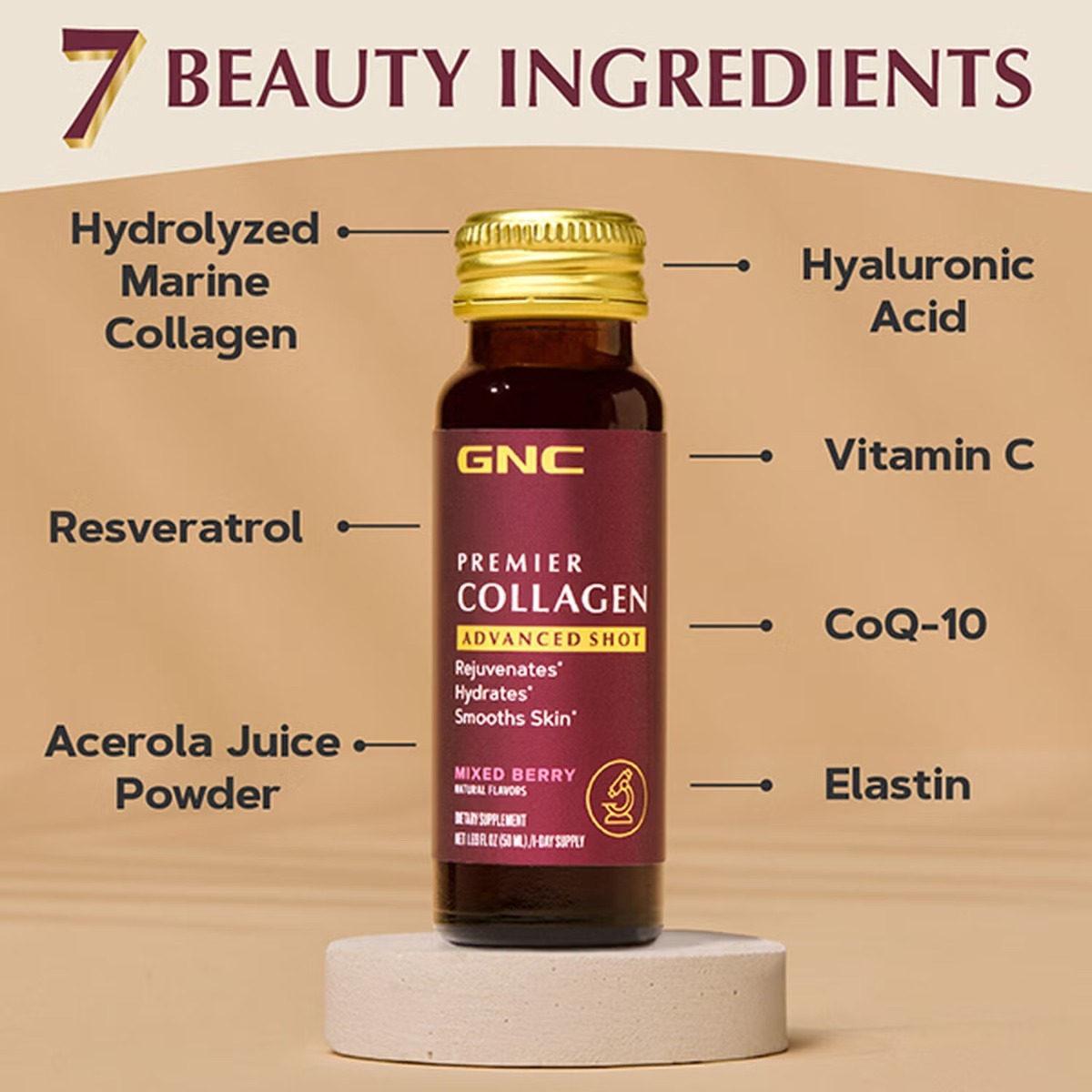GNC Premier Collagen Advanced Shot, Formula Premium de Peptide de ...
