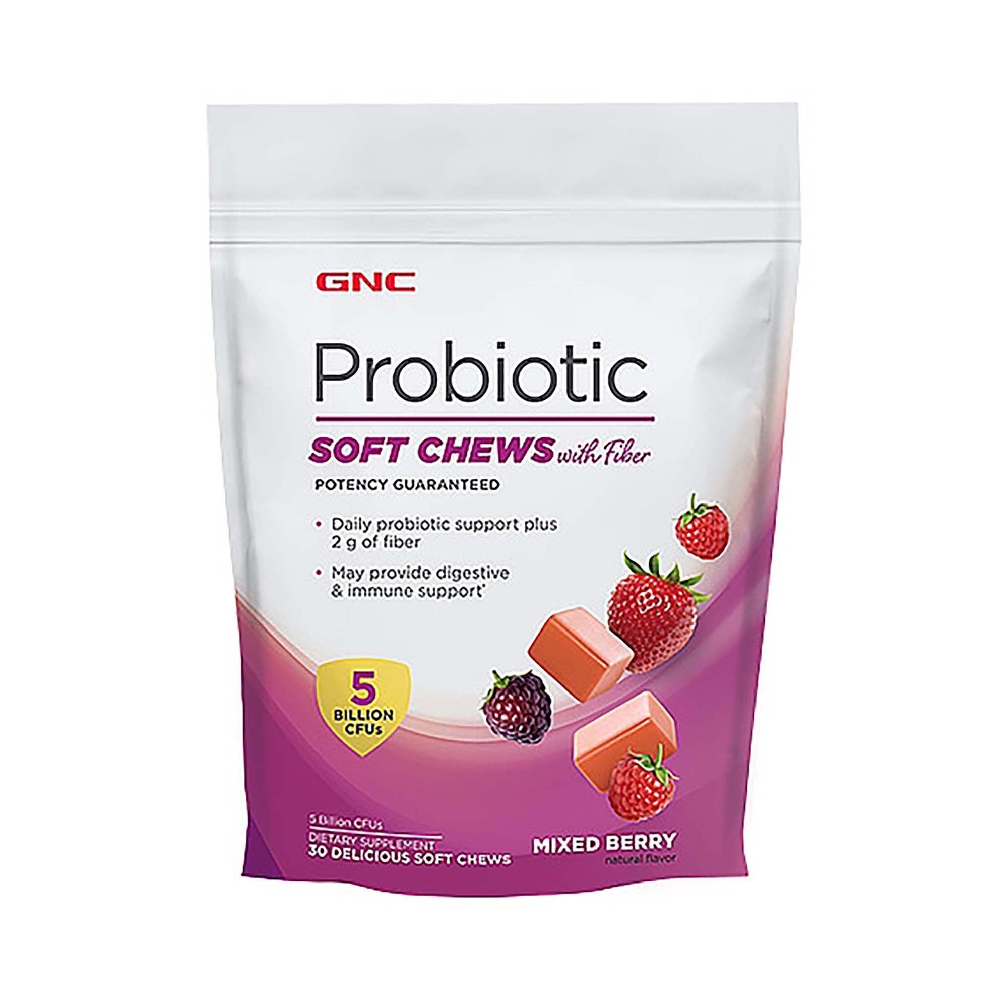 GNC Probiotic Soft Chews with Fiber, Probiotice Caramele cu Fibre, cu ...