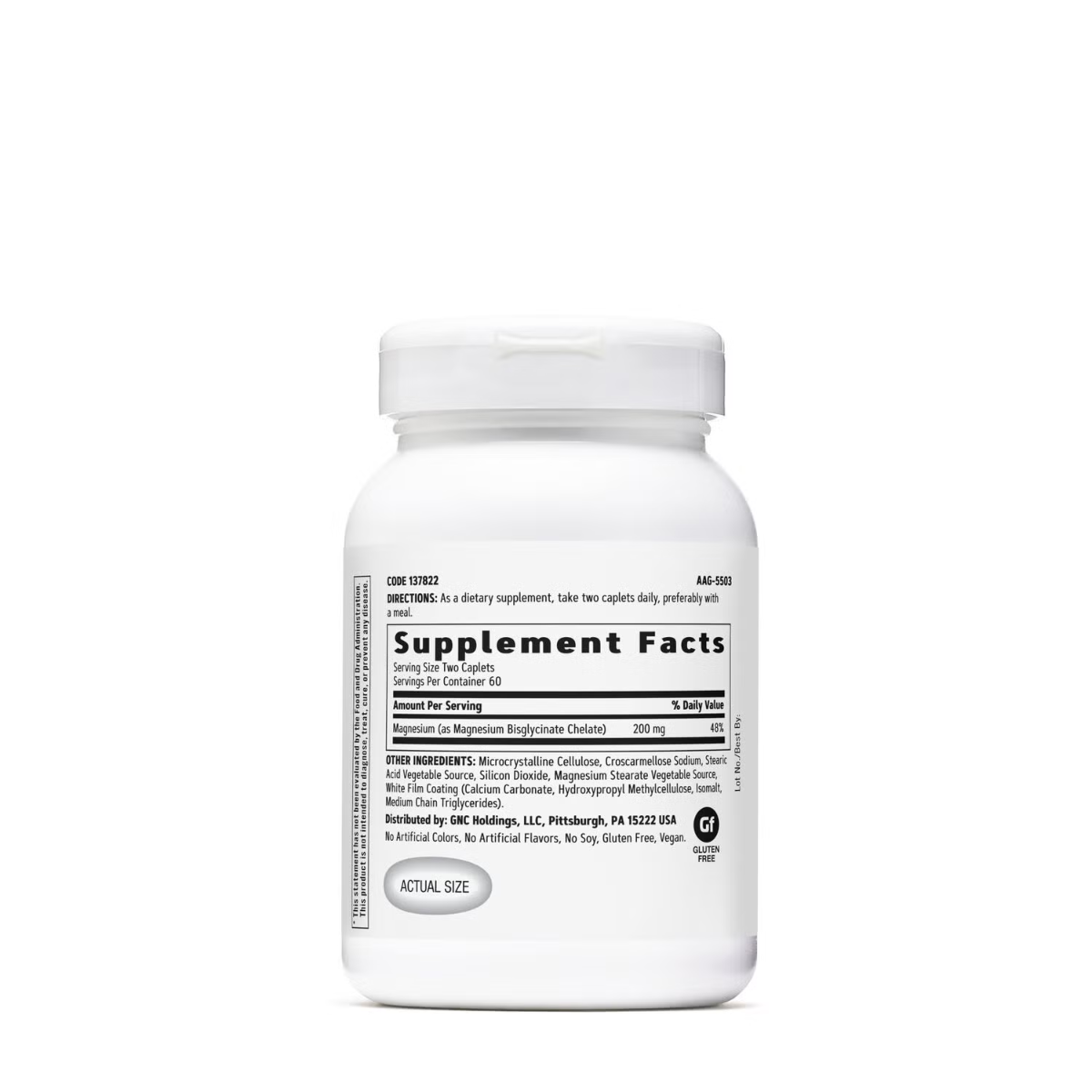 GNC Magnesium Glycinate 200 mg, bisglicinat de magneziu pentru ...