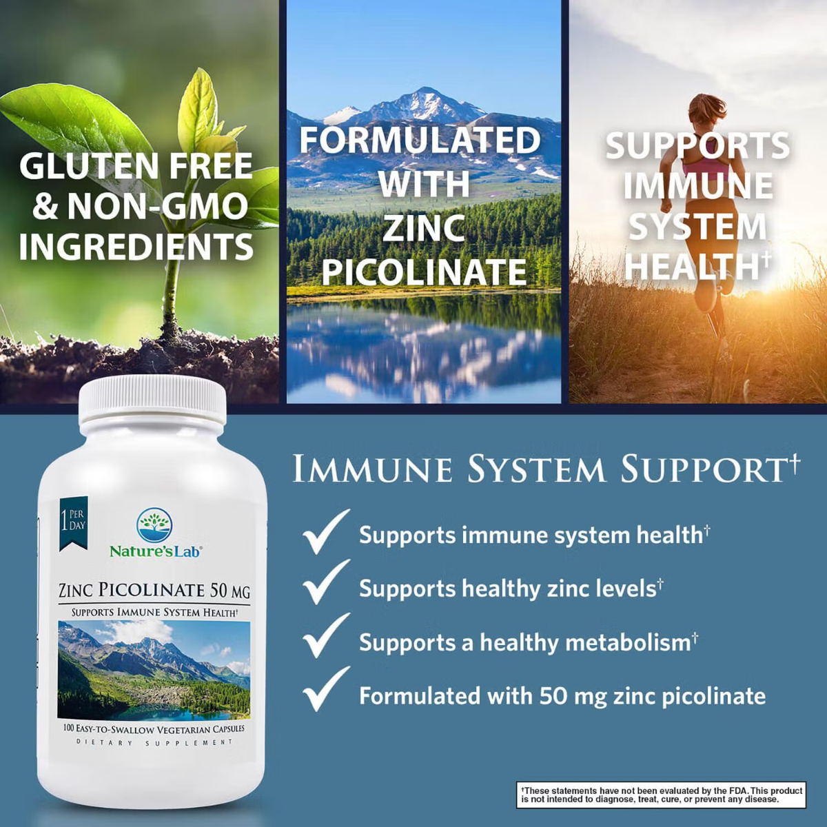Nature's Lab® Zinc Picolinate, zinc picolinate 50 mg, 100 cps - GNC ...