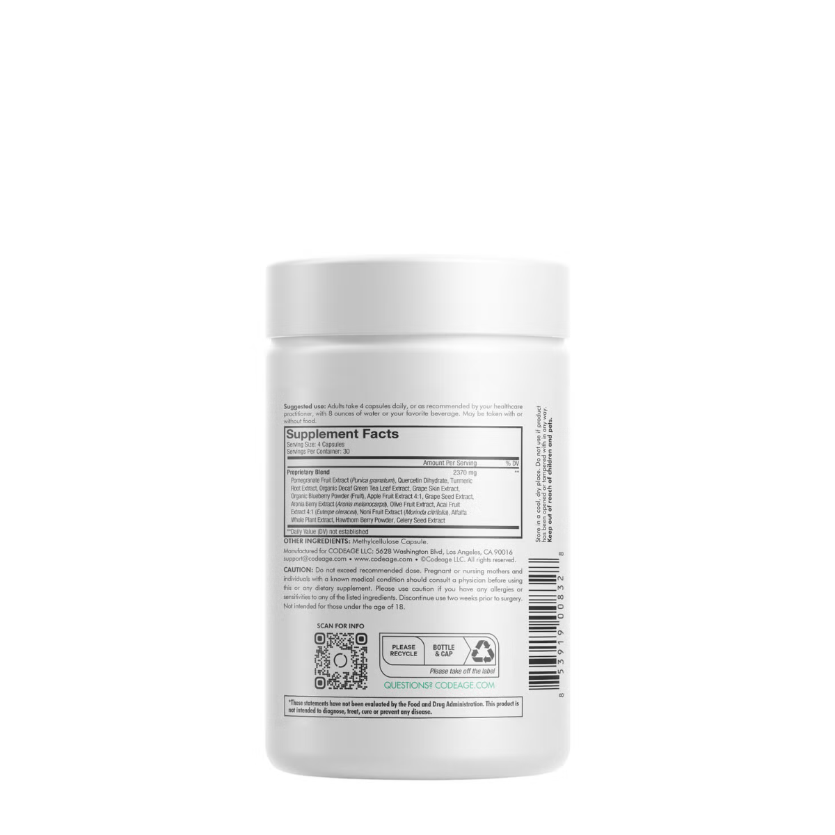 CodeAge Polyphenols Broad Spectrum, formula pentru protectie celulara ...