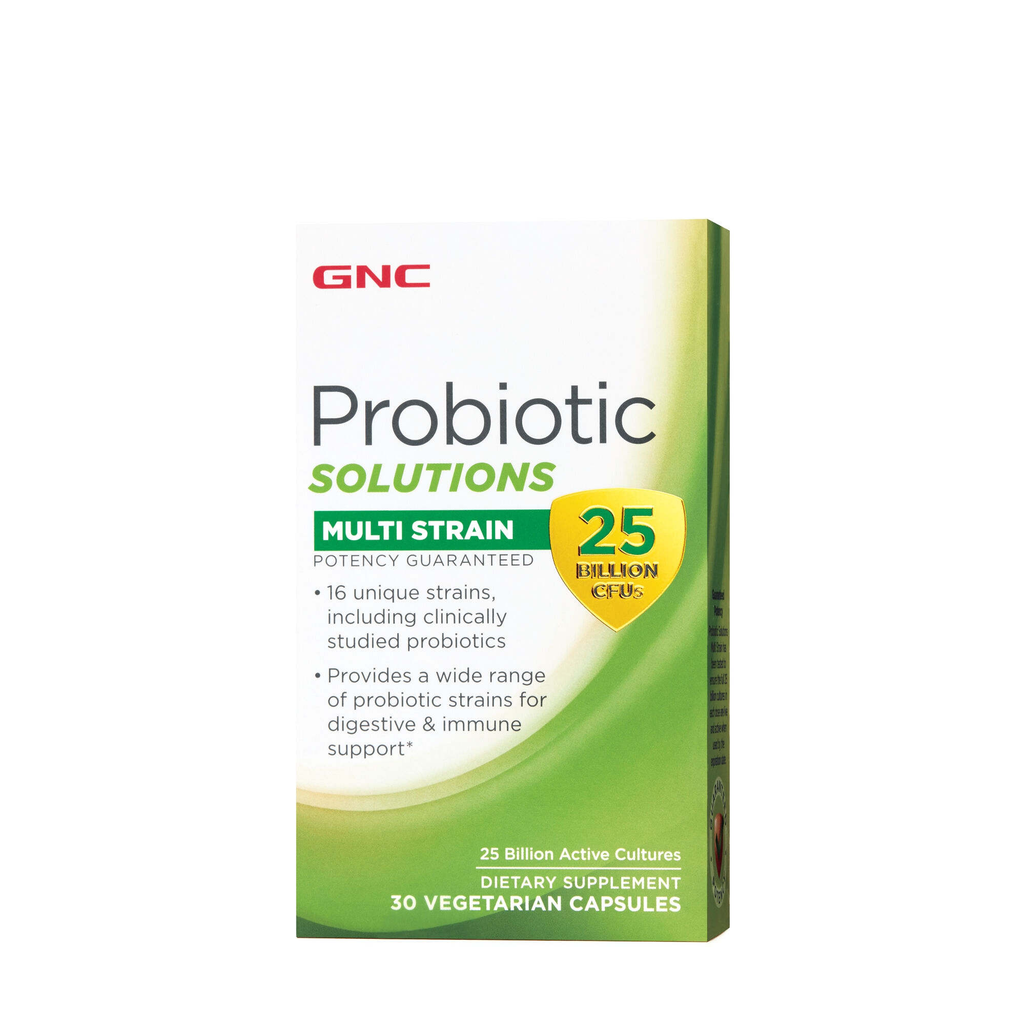 GNC Probiotic Solutions Multi Strain 25 Billion CFUs, Probiotic LAB4 ...