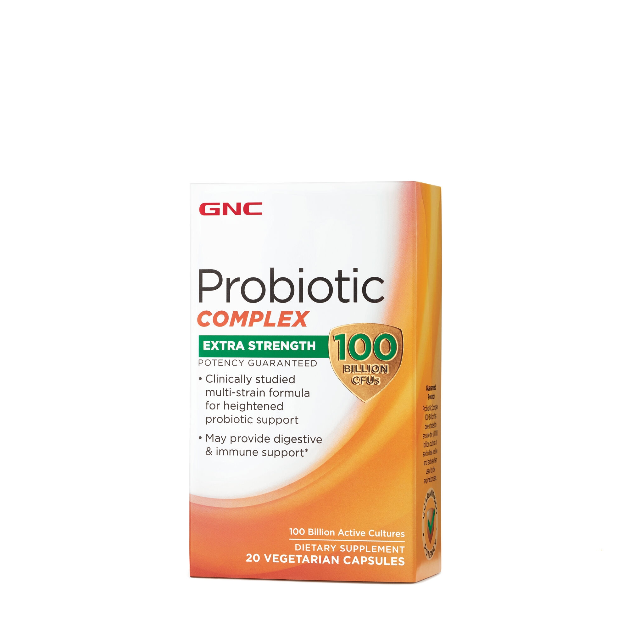 GNC Probiotic Complex Extra Strength Multi Strain 100 Billion CFUs, Probiotic LAB4® Studiat ...