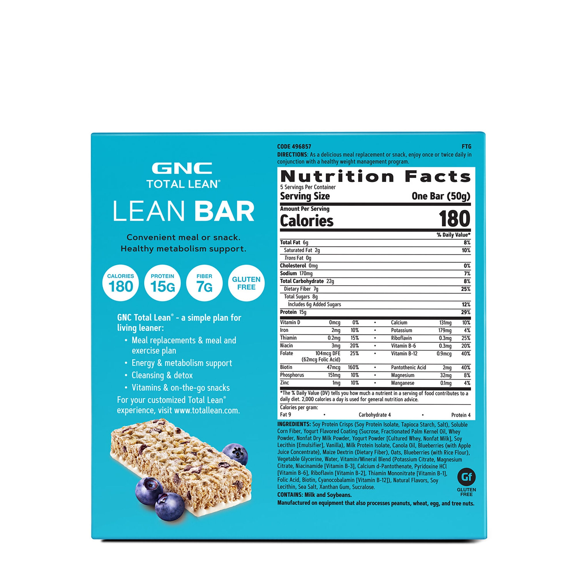 GNC Total Lean® Lean Bar, Baton Proteic, cu Aroma de Iaurt si Afine ...