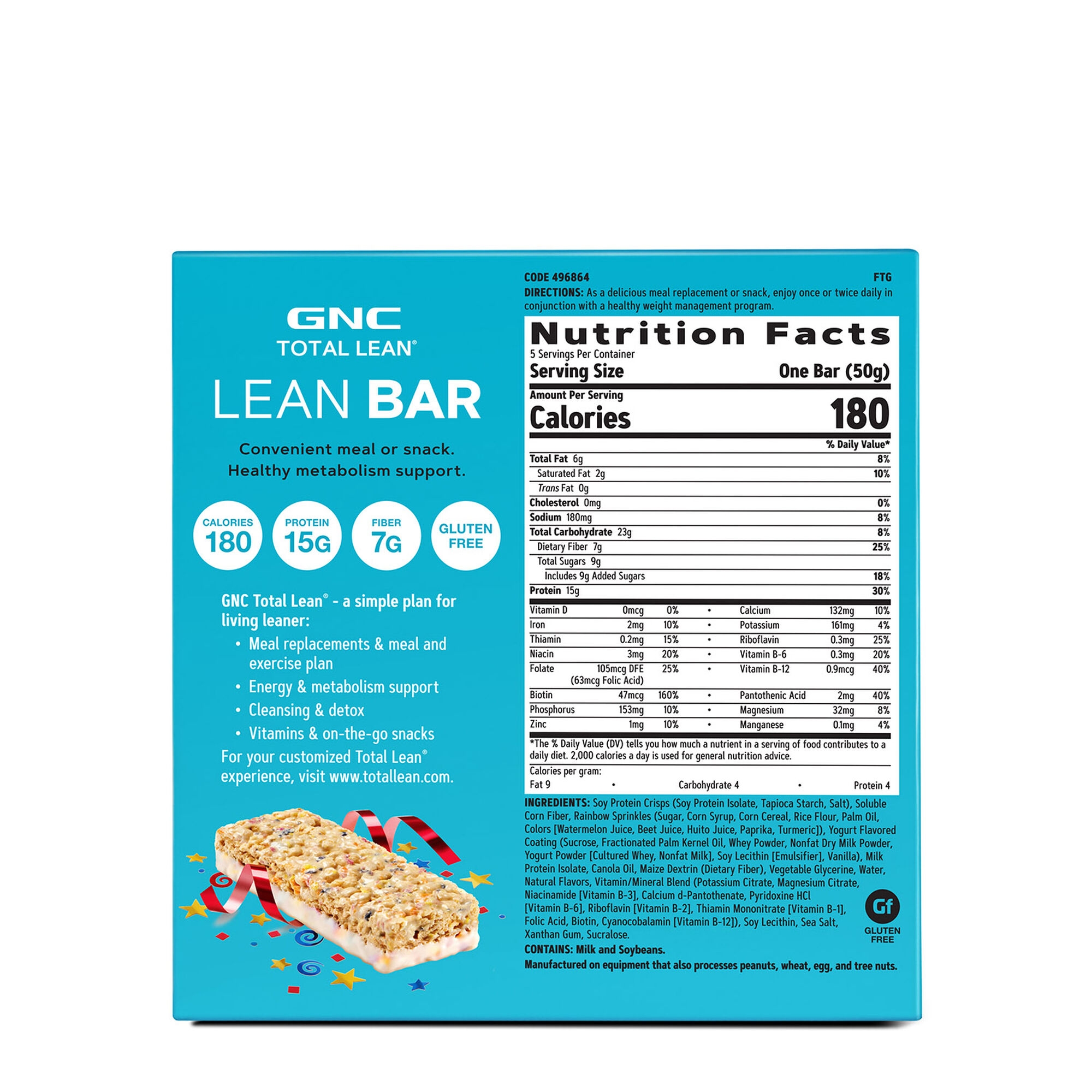 GNC Total Lean® Lean Bar, Baton Proteic, cu Aroma de Tort de Vanilie ...