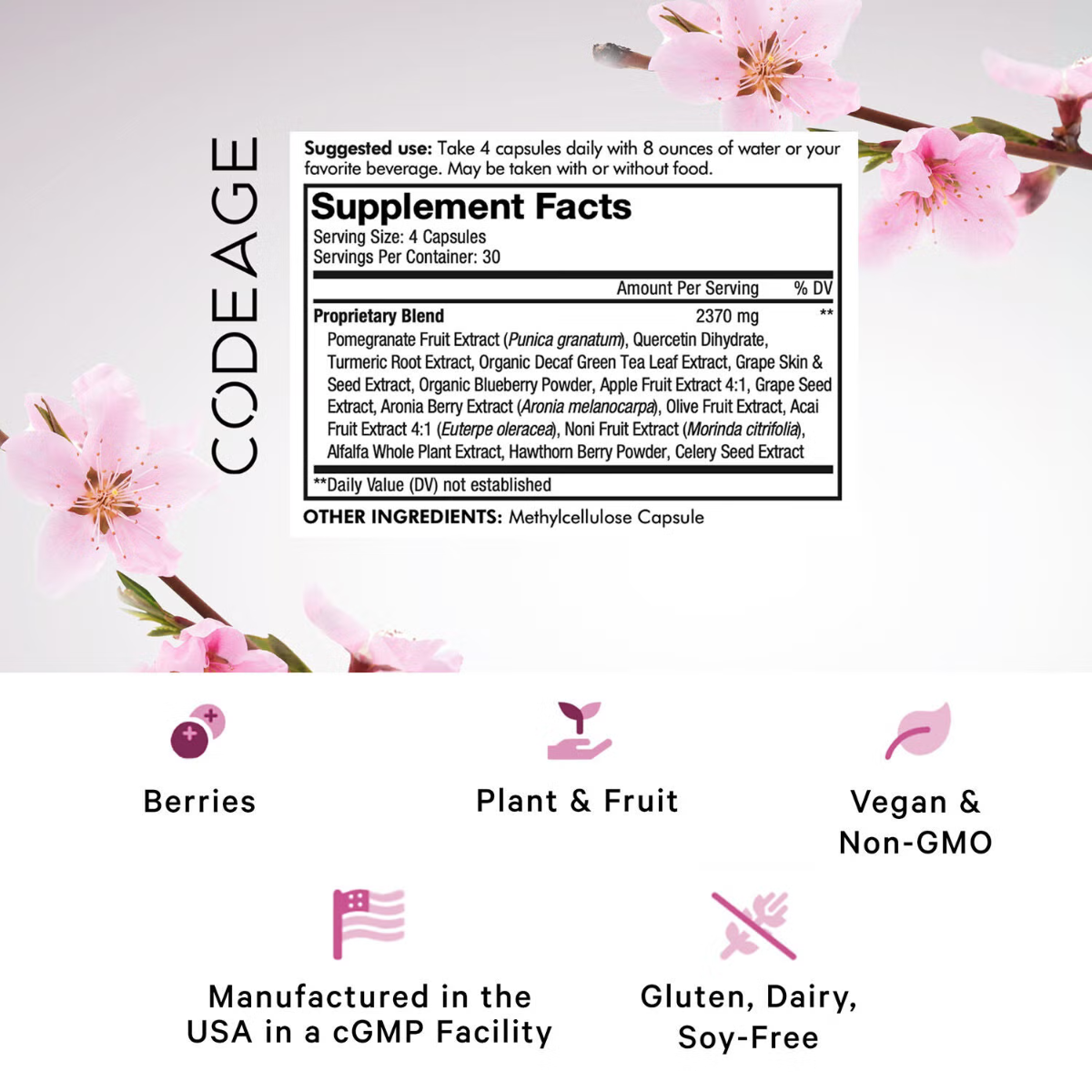 CodeAge Polyphenols Broad Spectrum, formula pentru protectie celulara ...