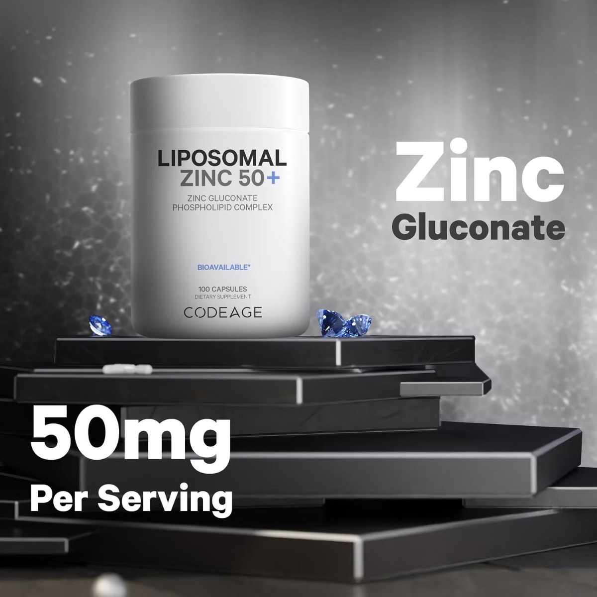 Codeage Liposomal Zinc 50+, Zinc Lipozomal 50+ Complex de Fosfolipide ...