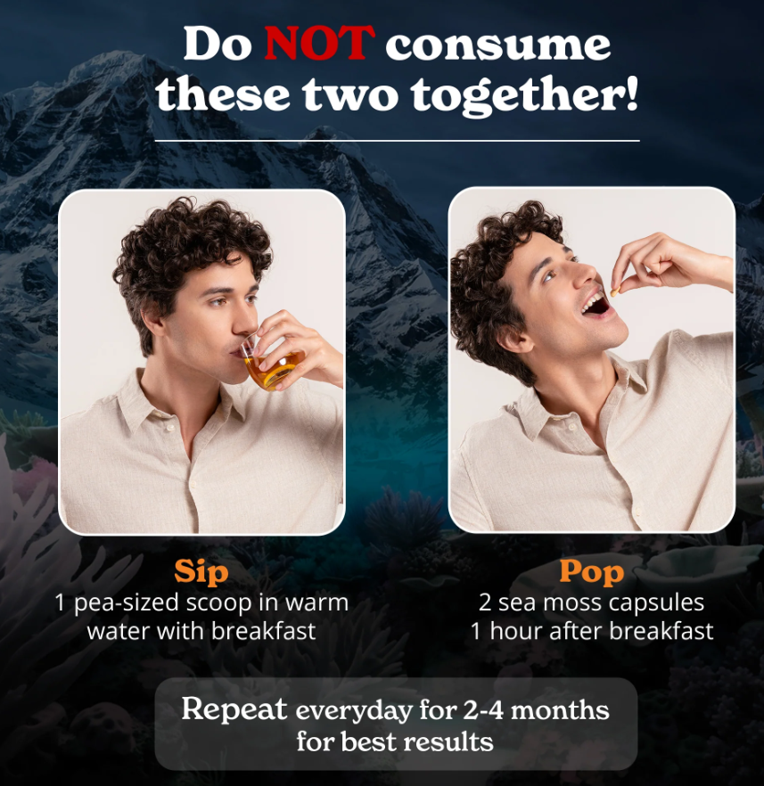 BETTER ALT® Shilajit Sea Moss, Shilajit Formula with Sea Moss, Ashwagandha and Tongkat Ali, 120 ...