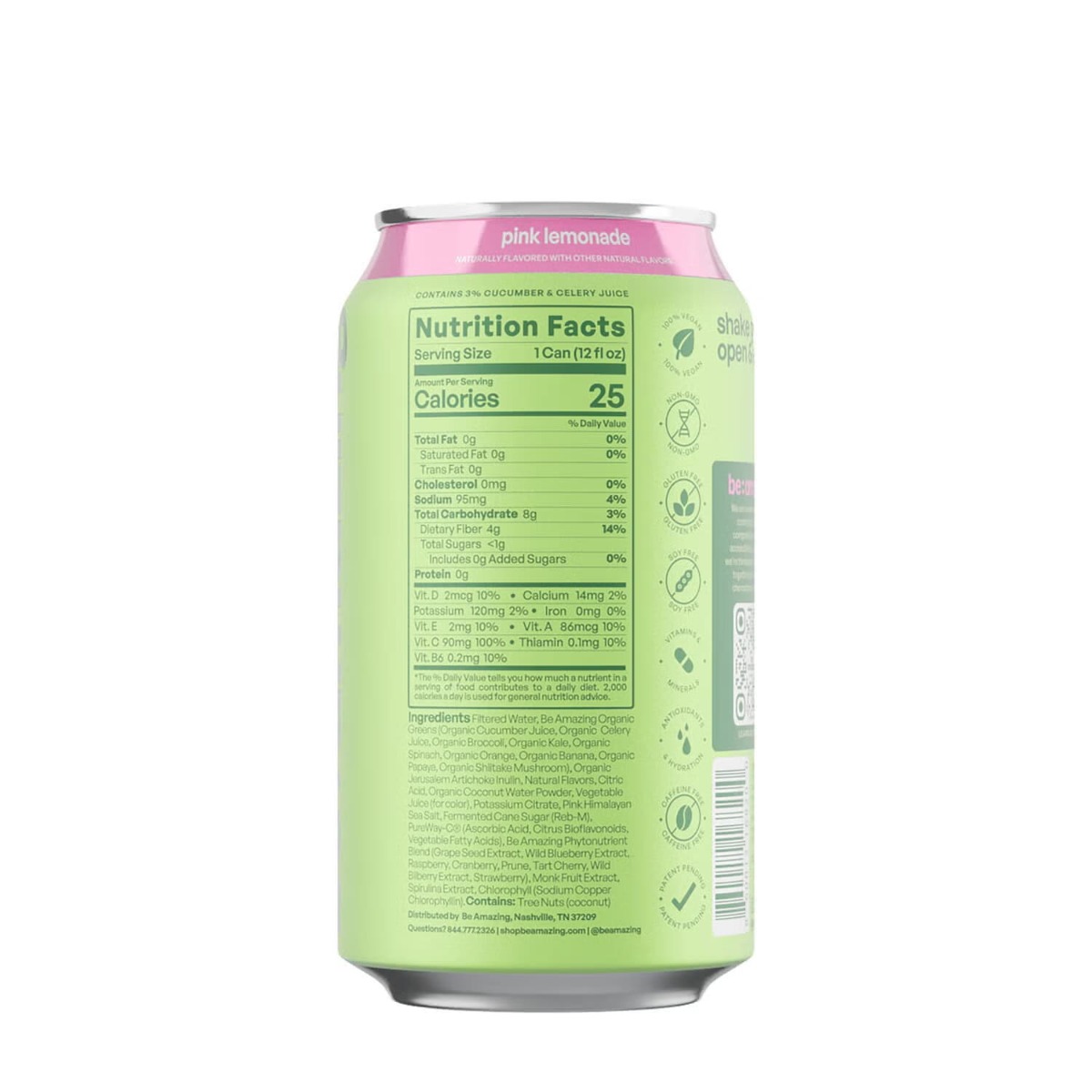Be Amazing® Greens RTD Pink Lemonade Flavor, Revitalizing Superfood ...