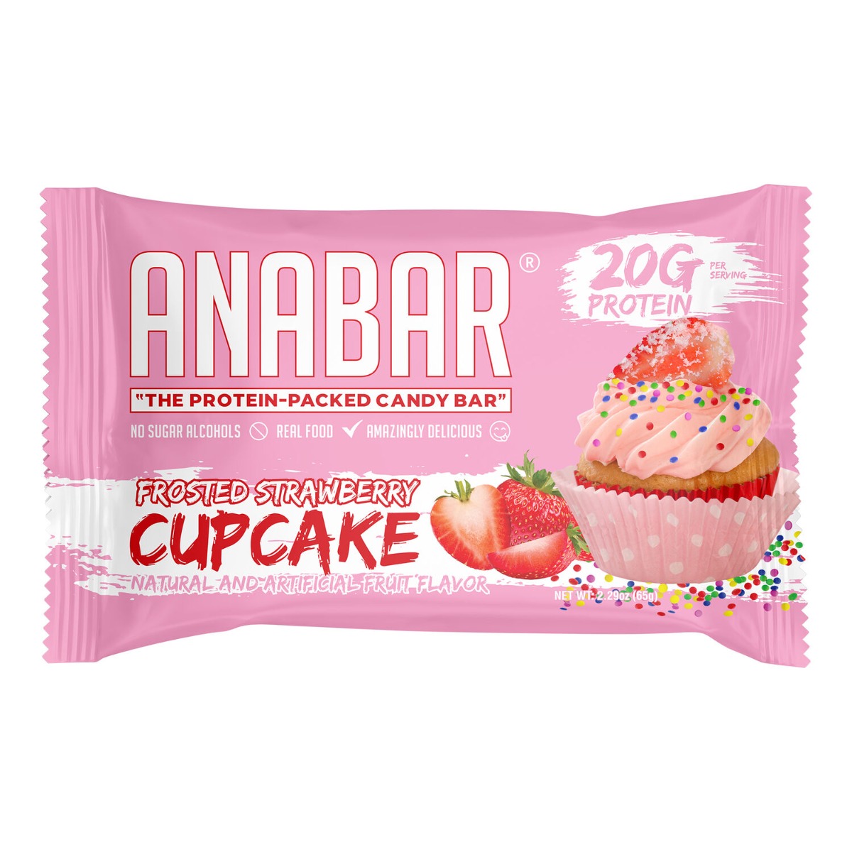 ANABAR® Protein Bar With Frosted Strawberry Cupcake and Peanut Butter ...