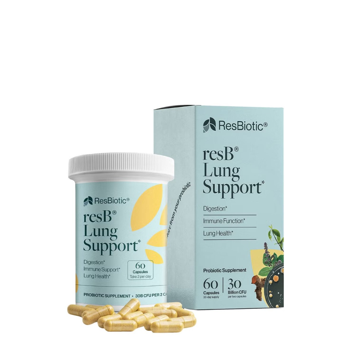 ResBiotic® resB®, Suportul Probiotic pentru Sanatatea Pulmonara, 60 tb - GNC Live Well RO