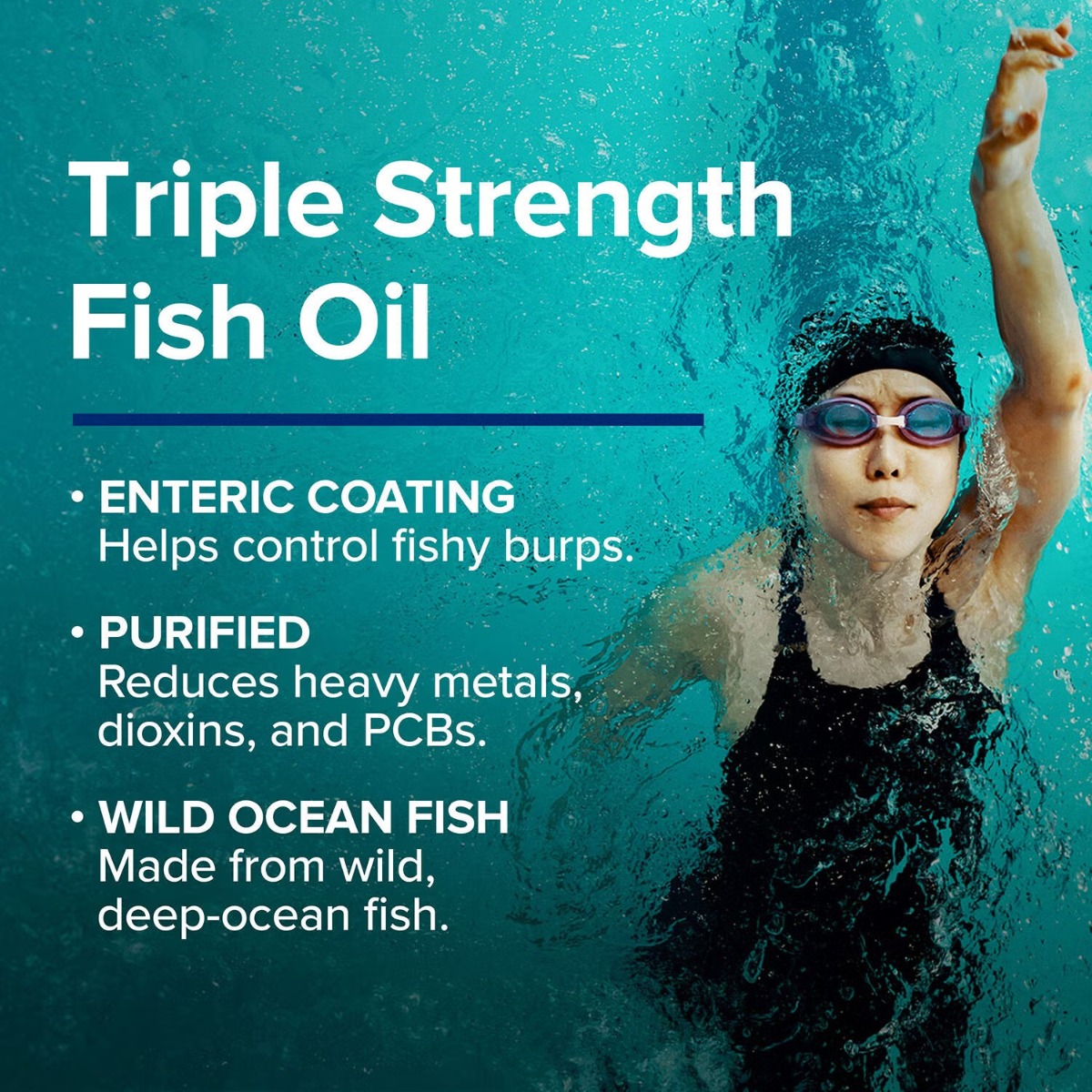 GNC Triple Strength Fish Oil, Ulei de Peste 1000 mg Omega 3 EPA si DHA ...