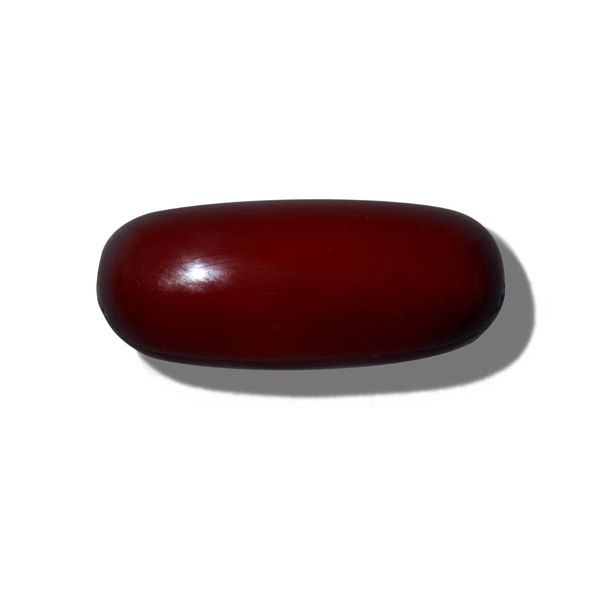 dark red oval capsule