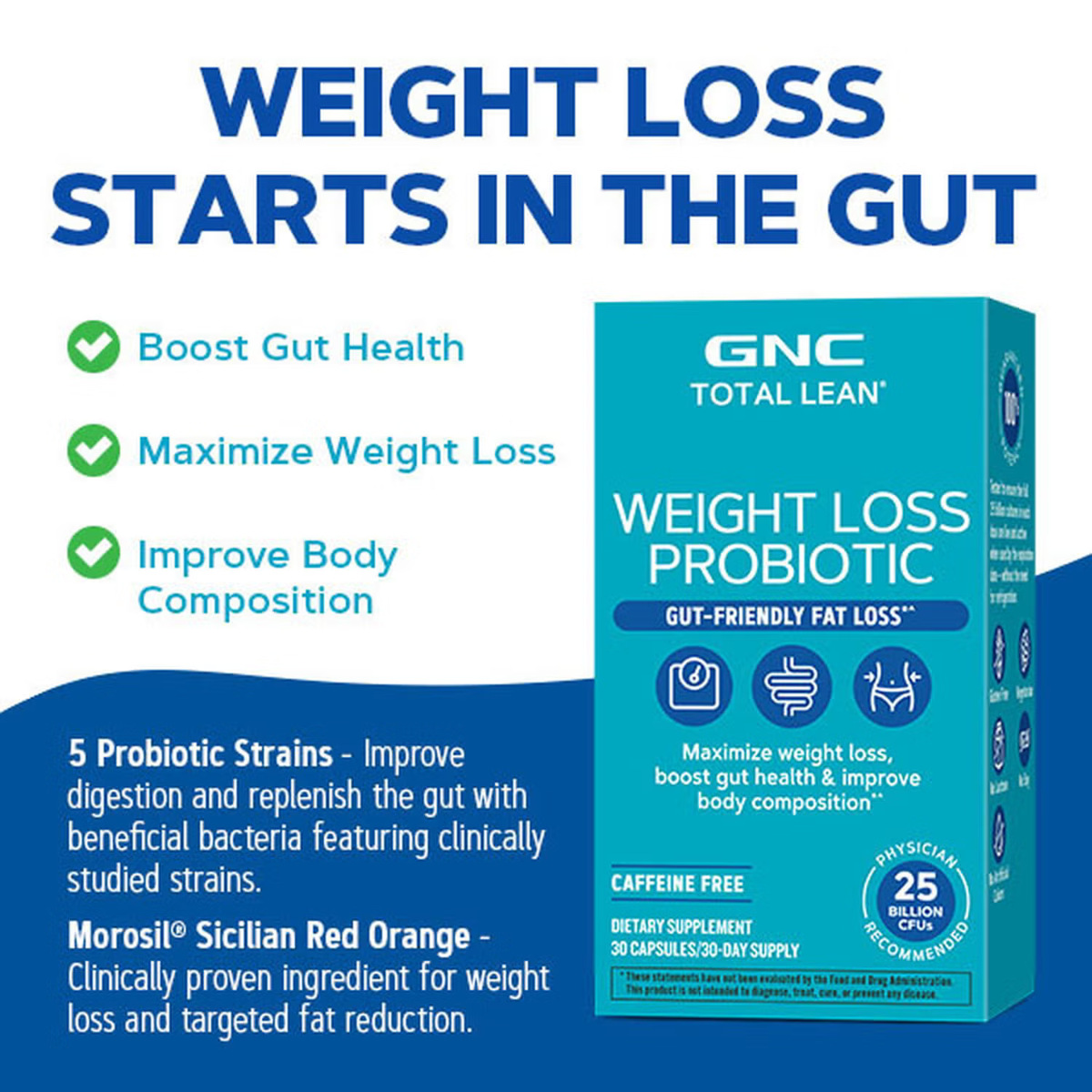 GNC Total Lean® Weight Loss Probiotic, Probiotic LAB4® Studiat Clinic ...
