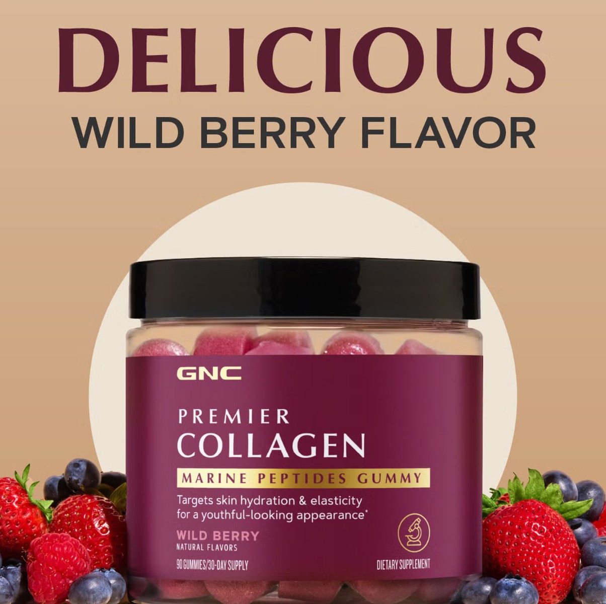GNC Premier Collagen Marine Peptides Gummy, supliment cu peptide marine ...