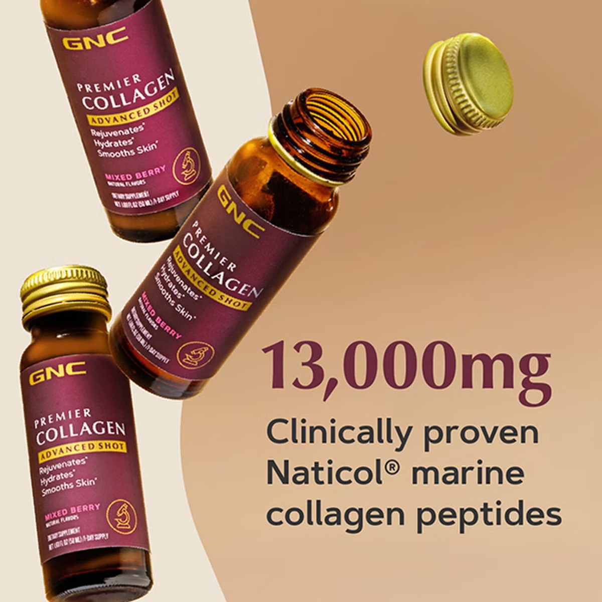 GNC Premier Collagen Advanced Shot, Formula Premium de Peptide de ...